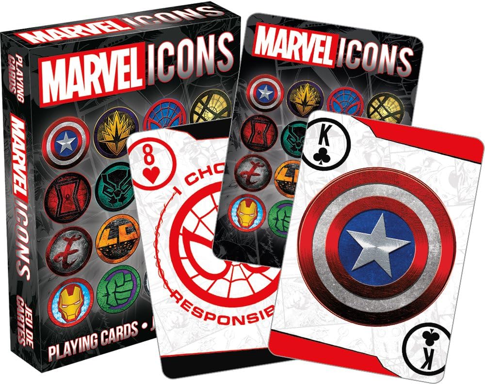 Amazon.com: Aquarius Marvel Icons Playing Card : Toys & Games