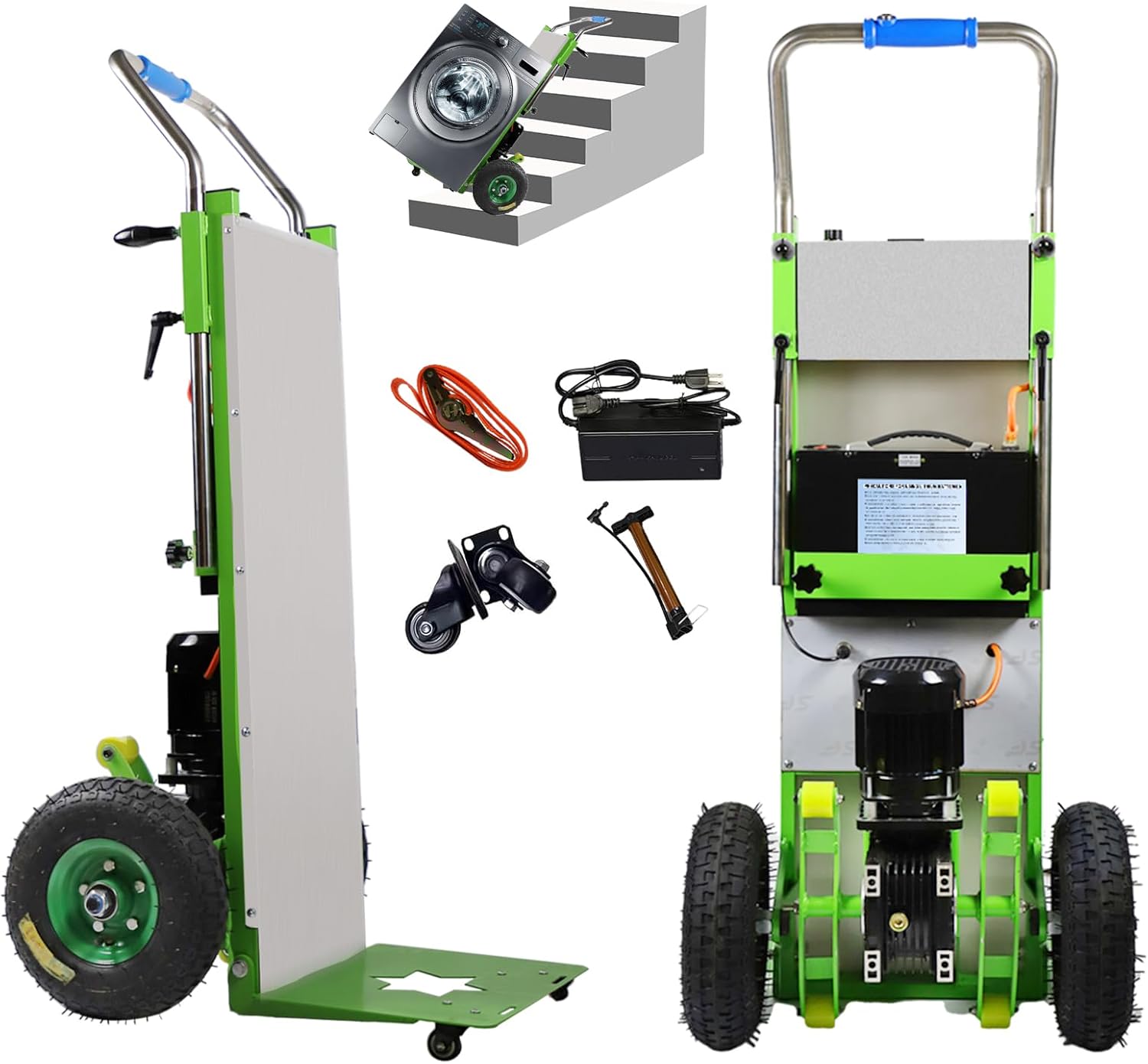 Electric Stair Climbing Dolly, Heavy Duty Cart 880lbs Capacity 1200W Motorized Hand Truck with ...