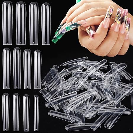 Amazon.com: gootrades 3XL Tapered Square Full Cover Nail Tips,360Pcs ...