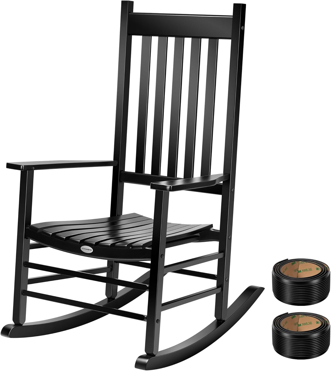 Amazon.com: VIVOHOME Oversized Wooden Rocking Chair with Anti-Slip ...