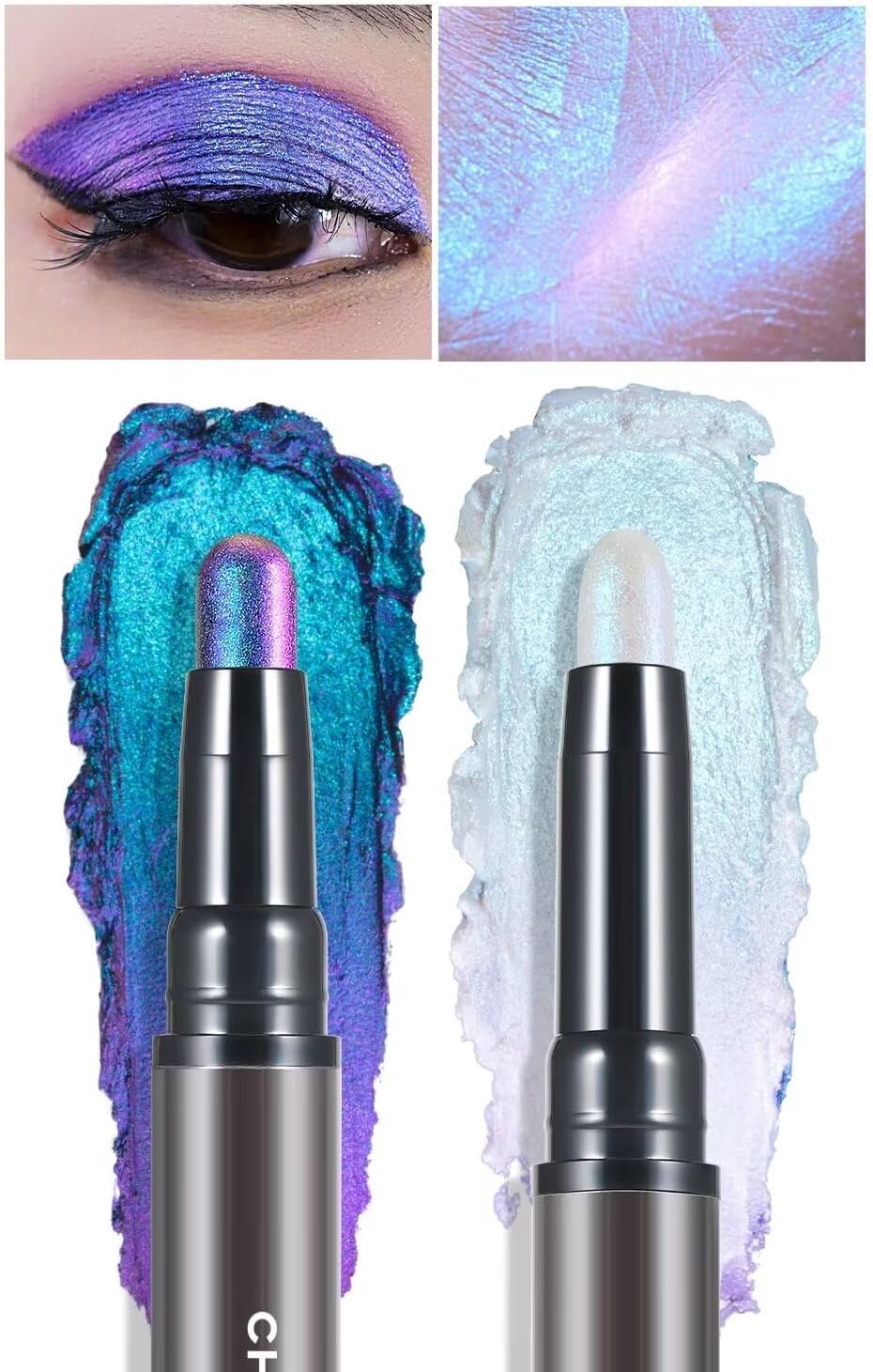 Amazon.com : CHARMACY Multichrome 2 in 1 Cream Eyeshadow Stick ...