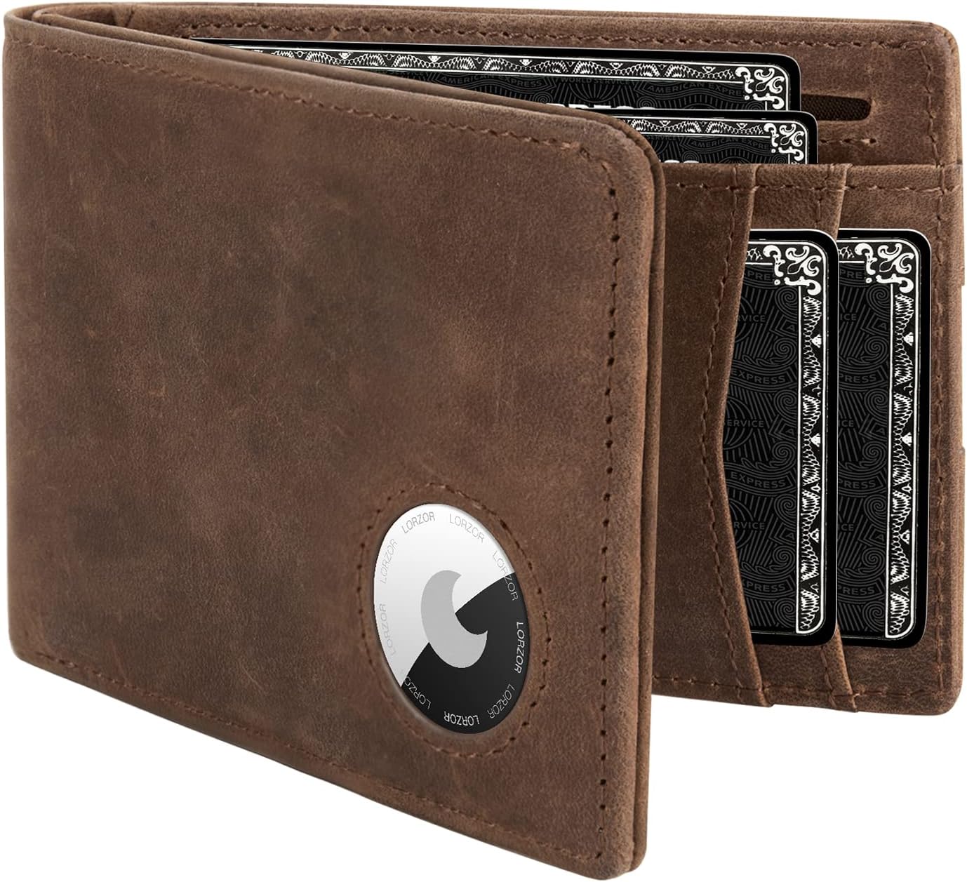 Amazon.com: LORZOR AirTag Wallet - Minimalist Front Pocket Mens Wallet ...