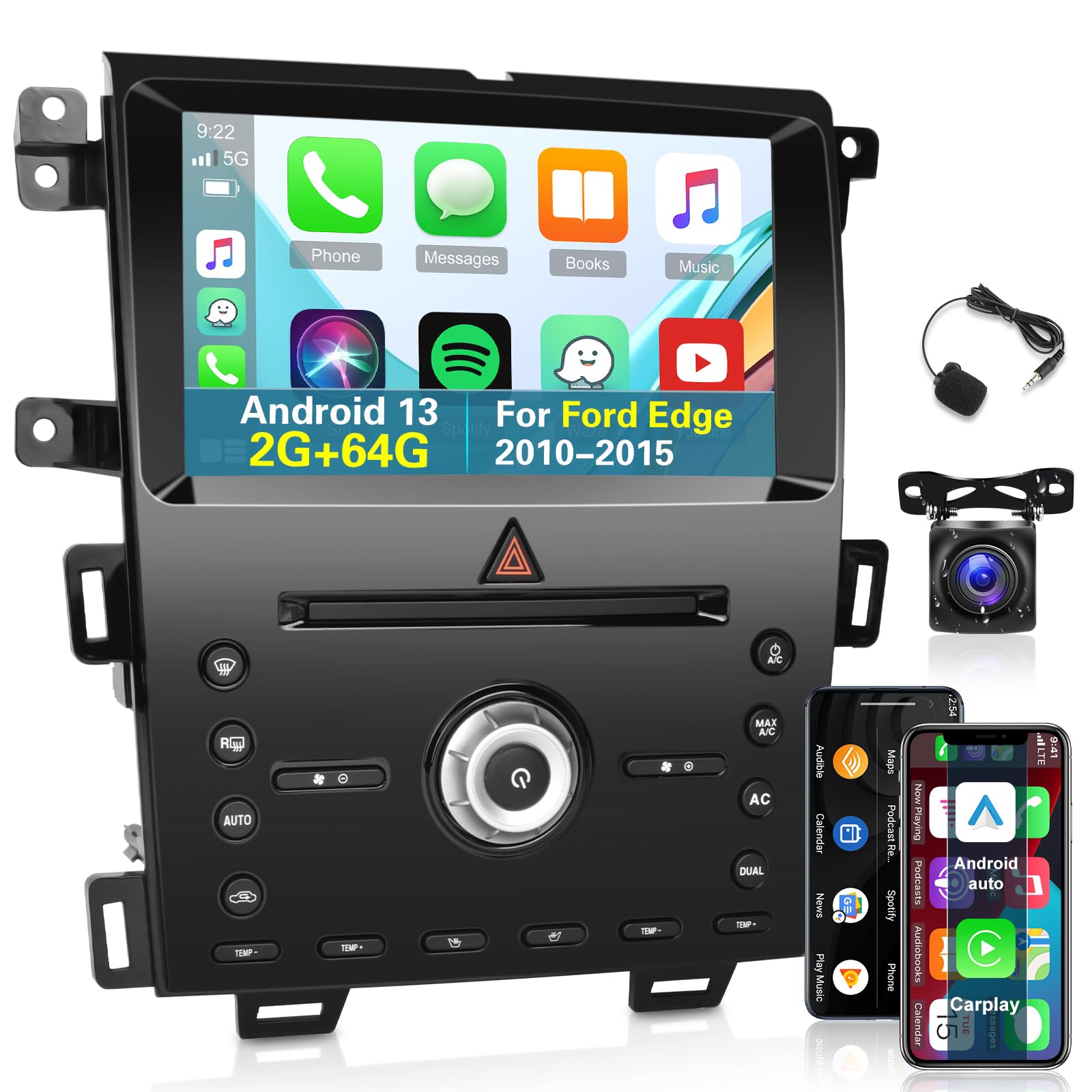 Amazon.com: [2+64G] Android 13 Car Radio for Ford Edge 2010-2015 with ...