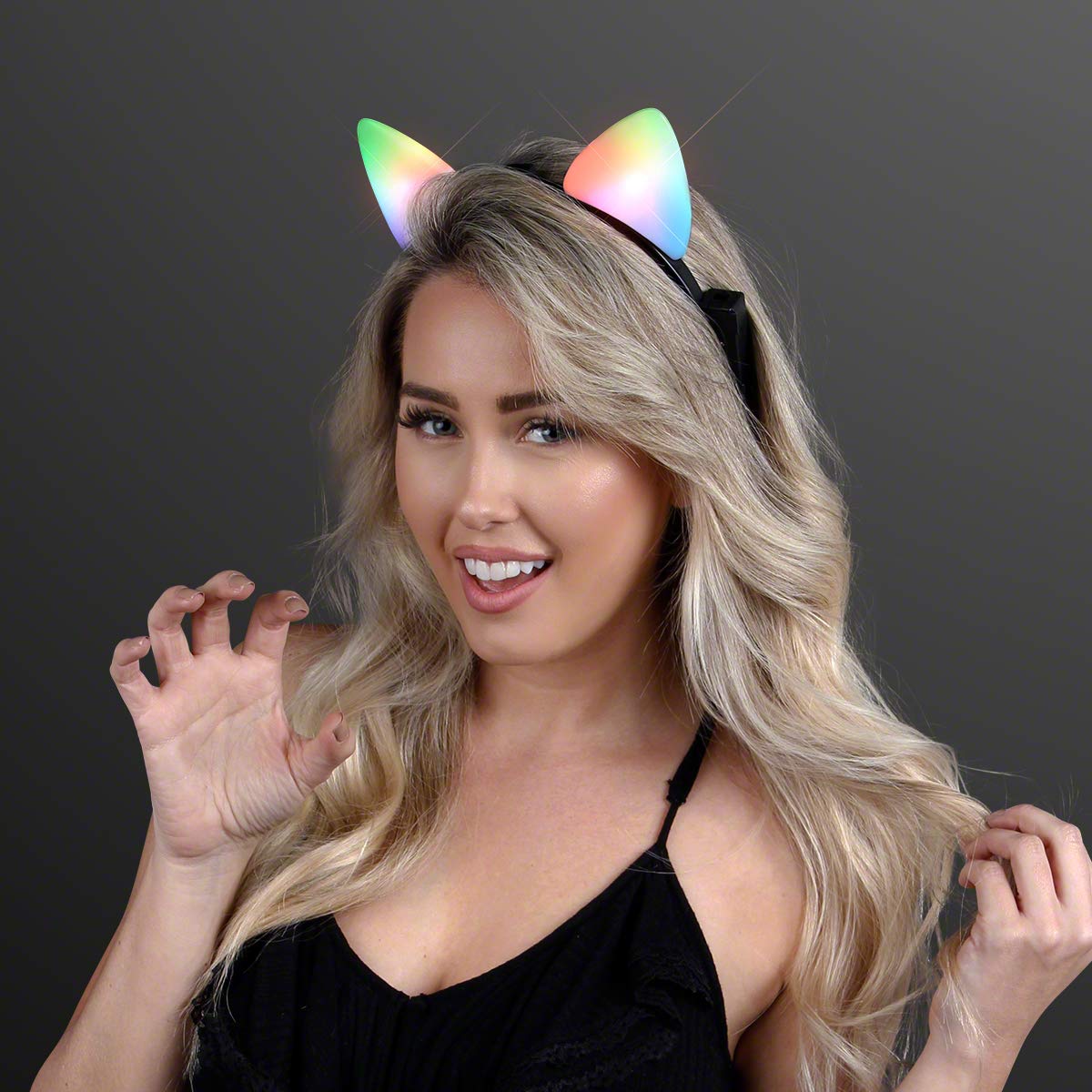 Snapklik.com : Glowing Color Changing LED Cat Ears Headband