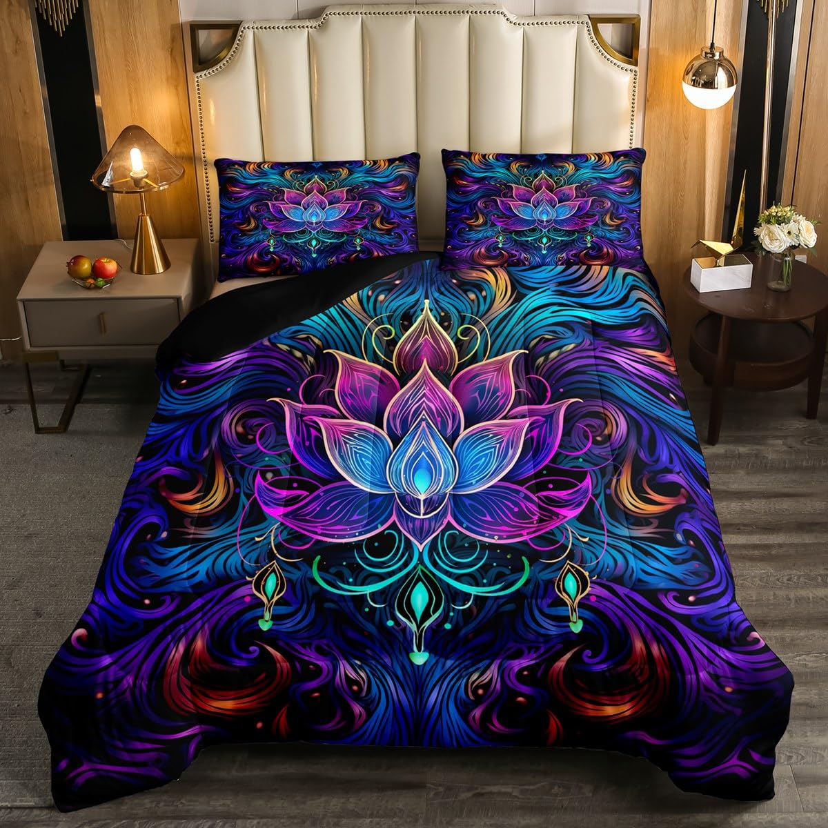 Amazon.com: Erosebridal Bohemian Lotus Bedding Queen for Adults Hippie ...
