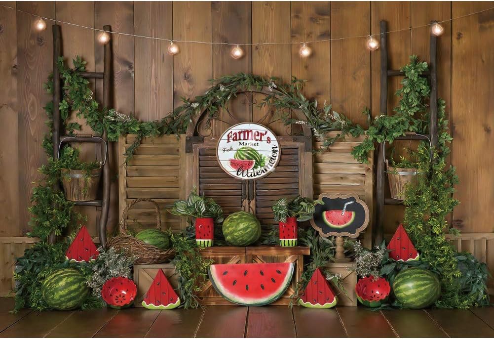 Amazon.com : Yeele 7x5ft Summer Watermelon Party Backdrop Village Theme ...