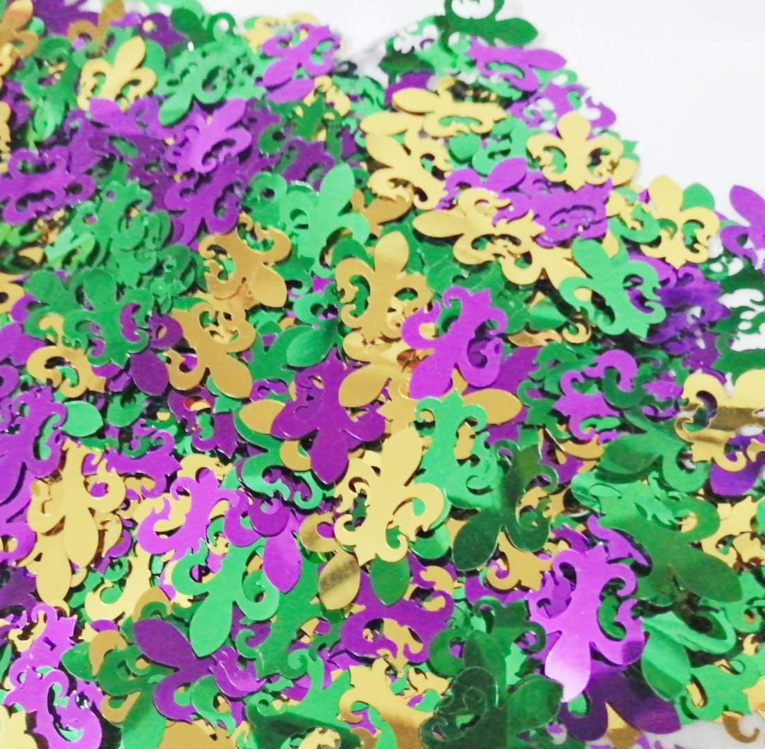 Amazon.com: 1400PCS Mardi Gras Confetti Decorations - Carnival Birthday ...