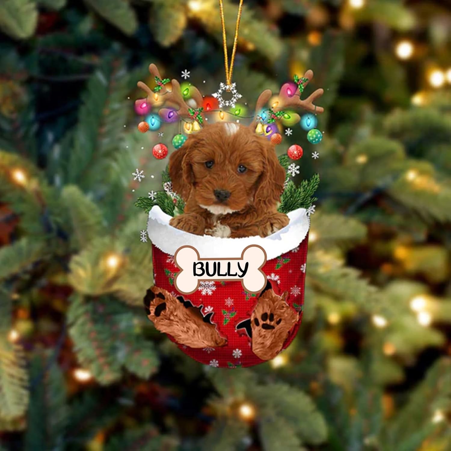 Amazon.com: IZI POD Cockapoo Ornament, Custom Dog Christmas Ornament ...