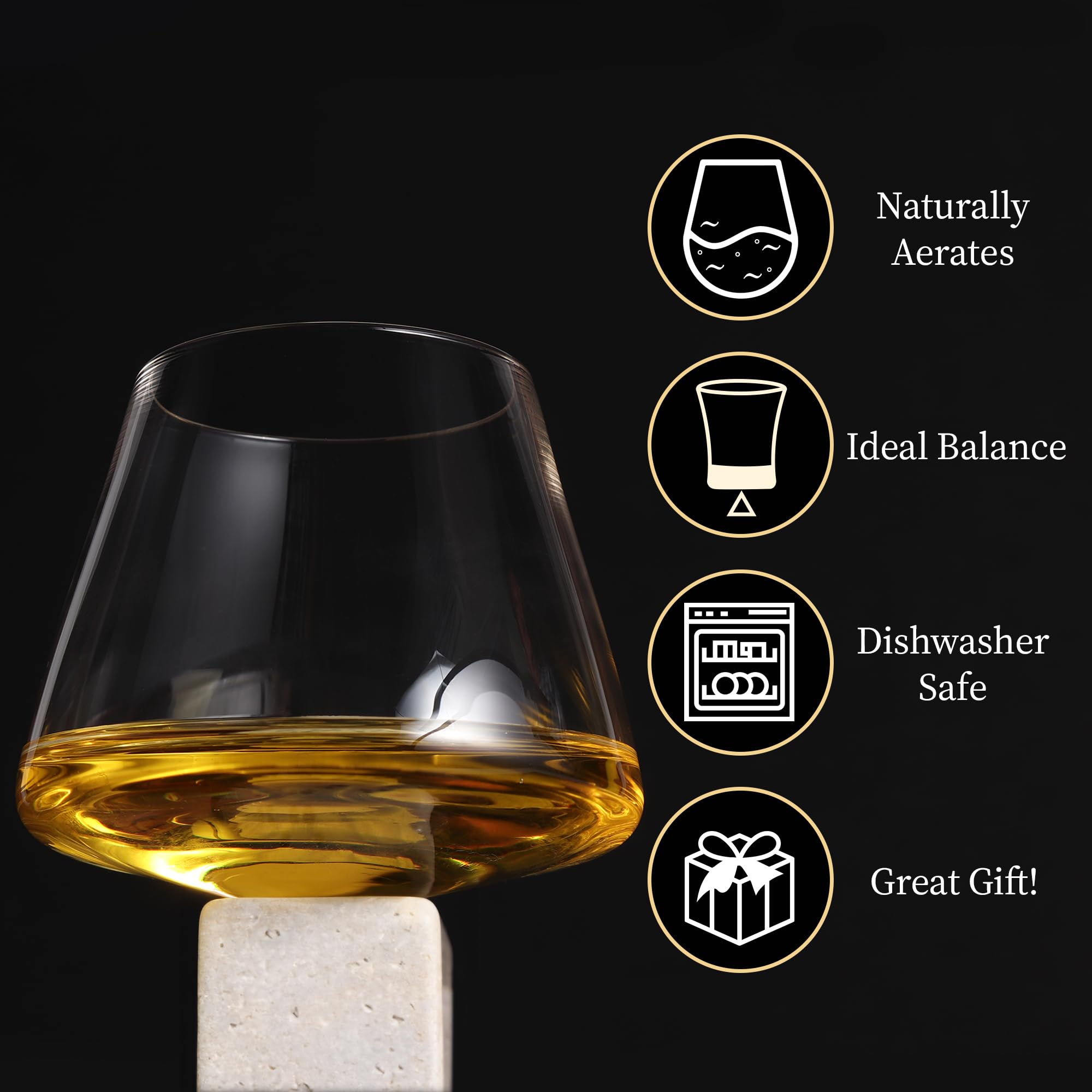 Snapklik.com : QUAFFER Tilted Whiskey Wine Glasses Tumblers Set Of 2 ...
