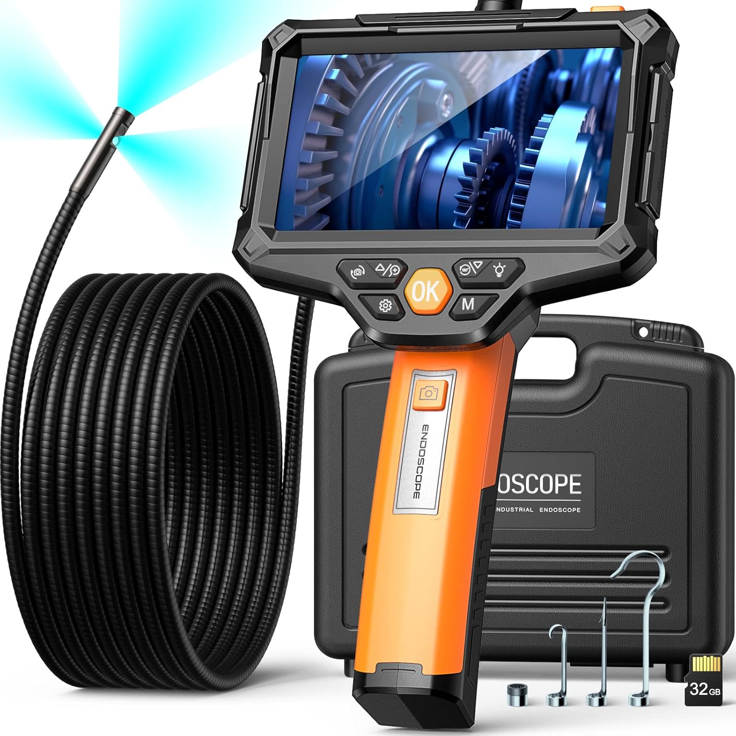 FOXOLA Triple Lens Borescope, Endoscope Camera with Light, 16.4FT ...