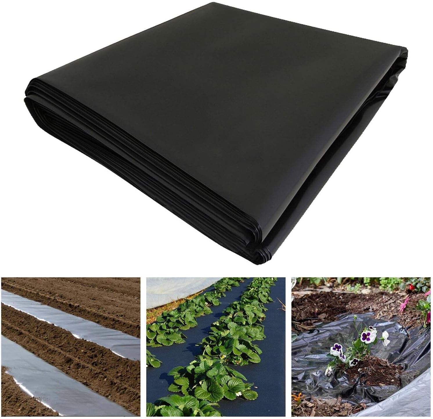 THE DEGGIE Black Plastic Sheeting Heavy Duty - Polythene Sheet for ...