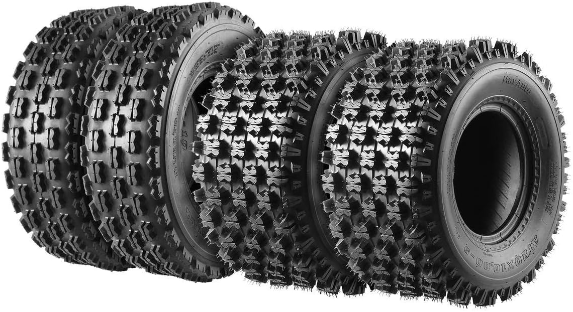 Amazon.com: MaxAuto Set of 4 Sport ATV Tires 22x7-10 Front & 20x10-9 ...