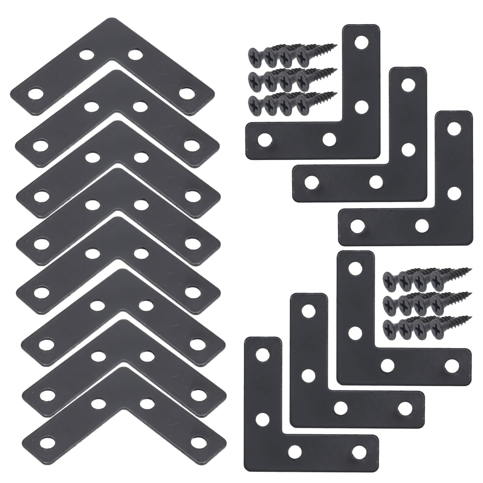 Amazon.com: Joyangy 20pcs 2 x 2 Inch Black L Flat Shape Braces Corner ...