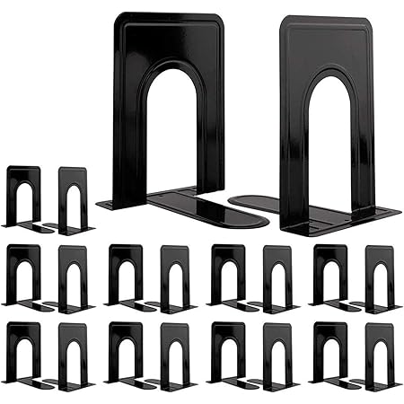 Amazon.com: HappyHapi 20 Pcs Metal Bookends, Large Book Ends Supports ...