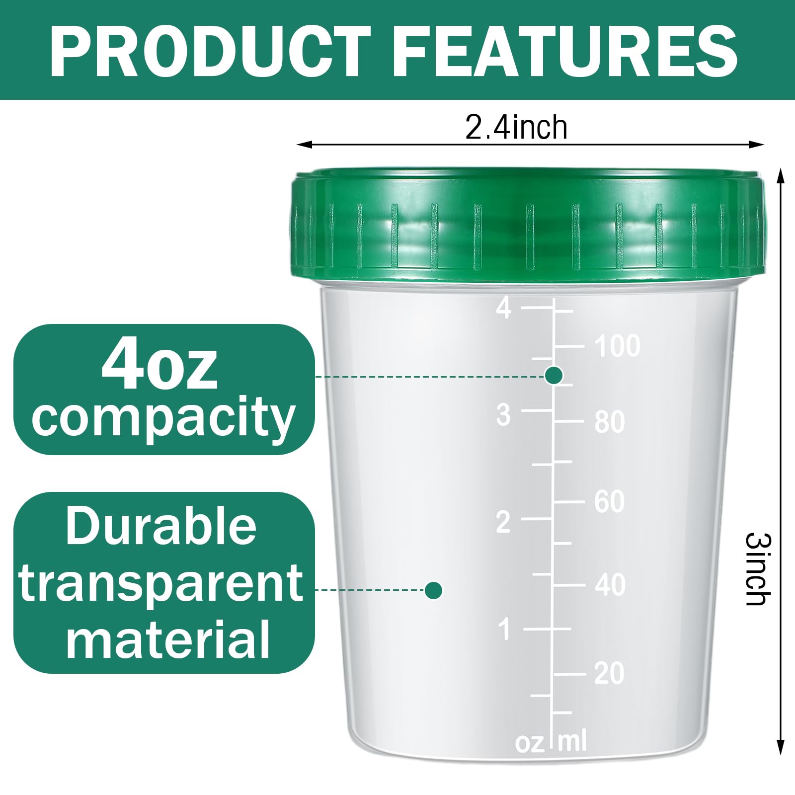 Snapklik.com : Geiserailie 100 Pcs Disposable Specimen Cup Urine Pee ...