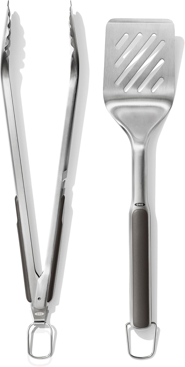 Amazon.com: OXO Outdoor Grilling Turner and Tongs Set : Patio, Lawn ...