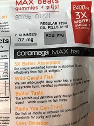 Amazon.com: Coromega MAX 2400mg Omega-3 Fish Oil + Vitamin D (30 ...