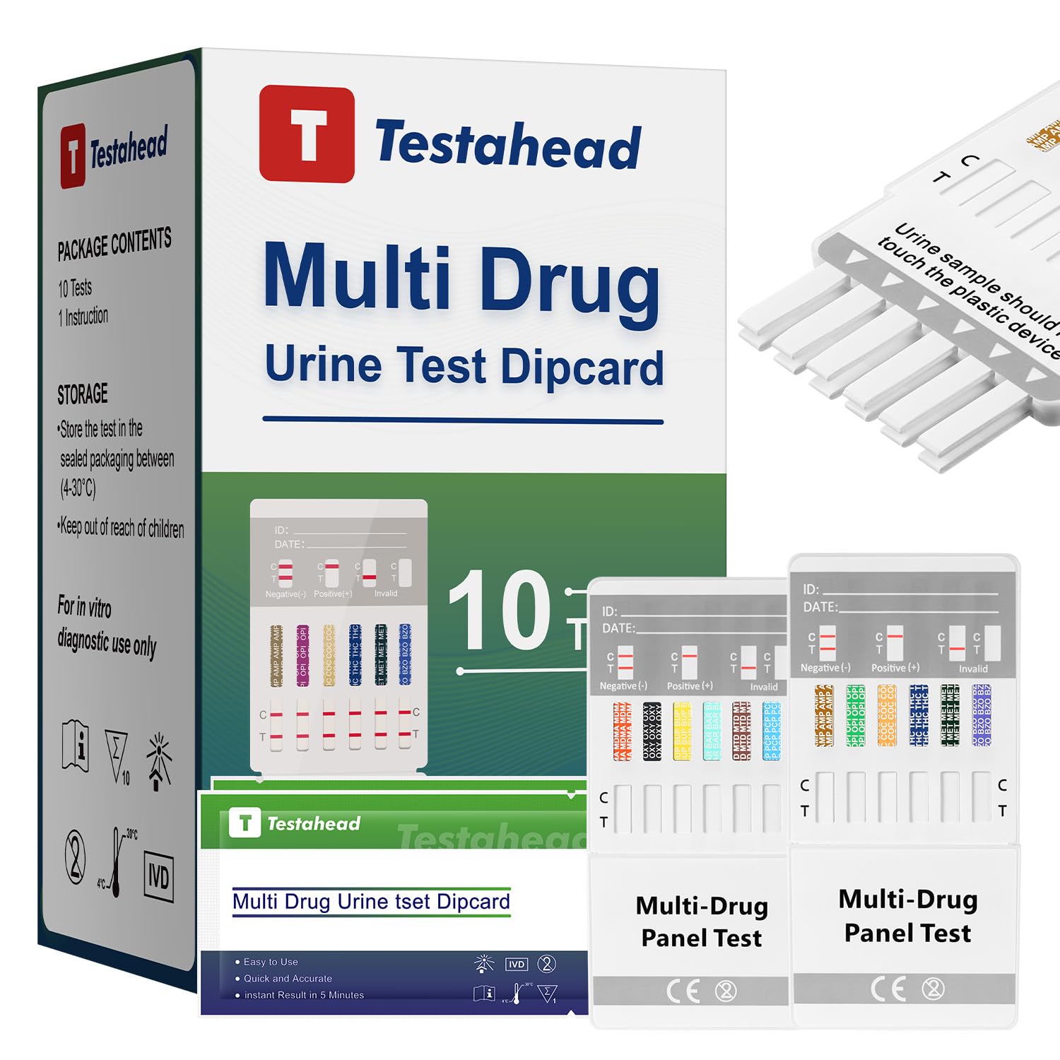 Amazon.com: T TESTAHEAD Drug Test Kit 10 Pack, Home Drug Tests, 12 ...