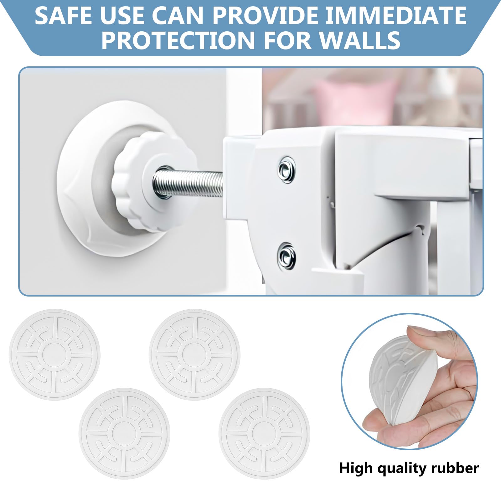 MYHOGOOD 4 Pcs Silicone Stair Gate Wall Protector, Safety Baby Gate ...