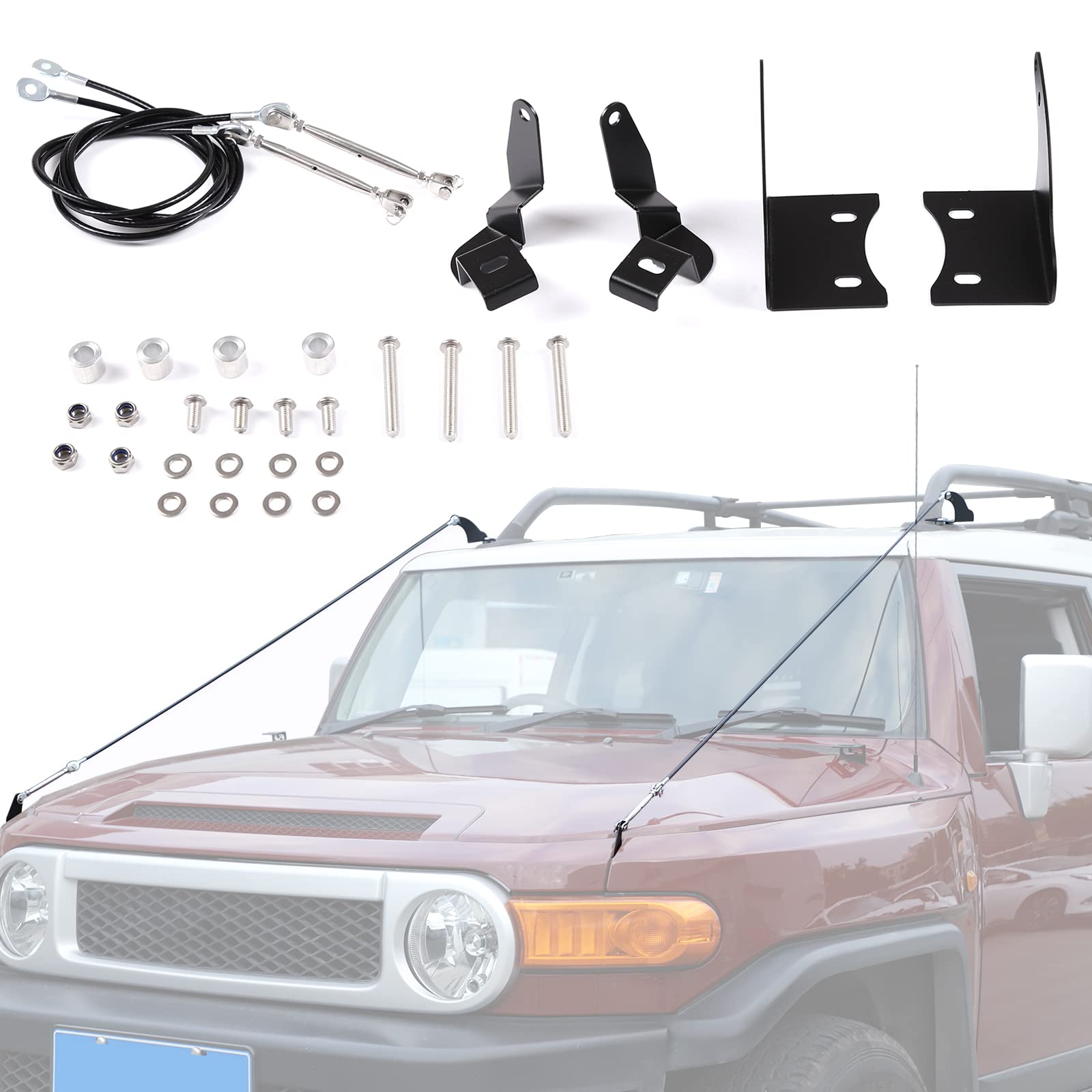Amazon.com: LLKUANG Car Hood Front Limb Risers Kit Fit for Toyota FJ ...