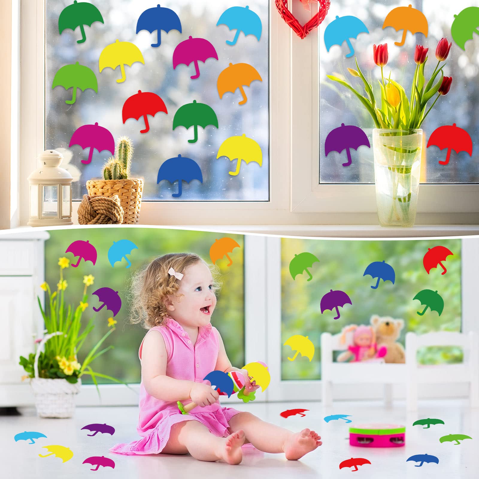 Snapklik.com : 108 Pcs Umbrella Cutouts Paper Spring Bulletin Board ...