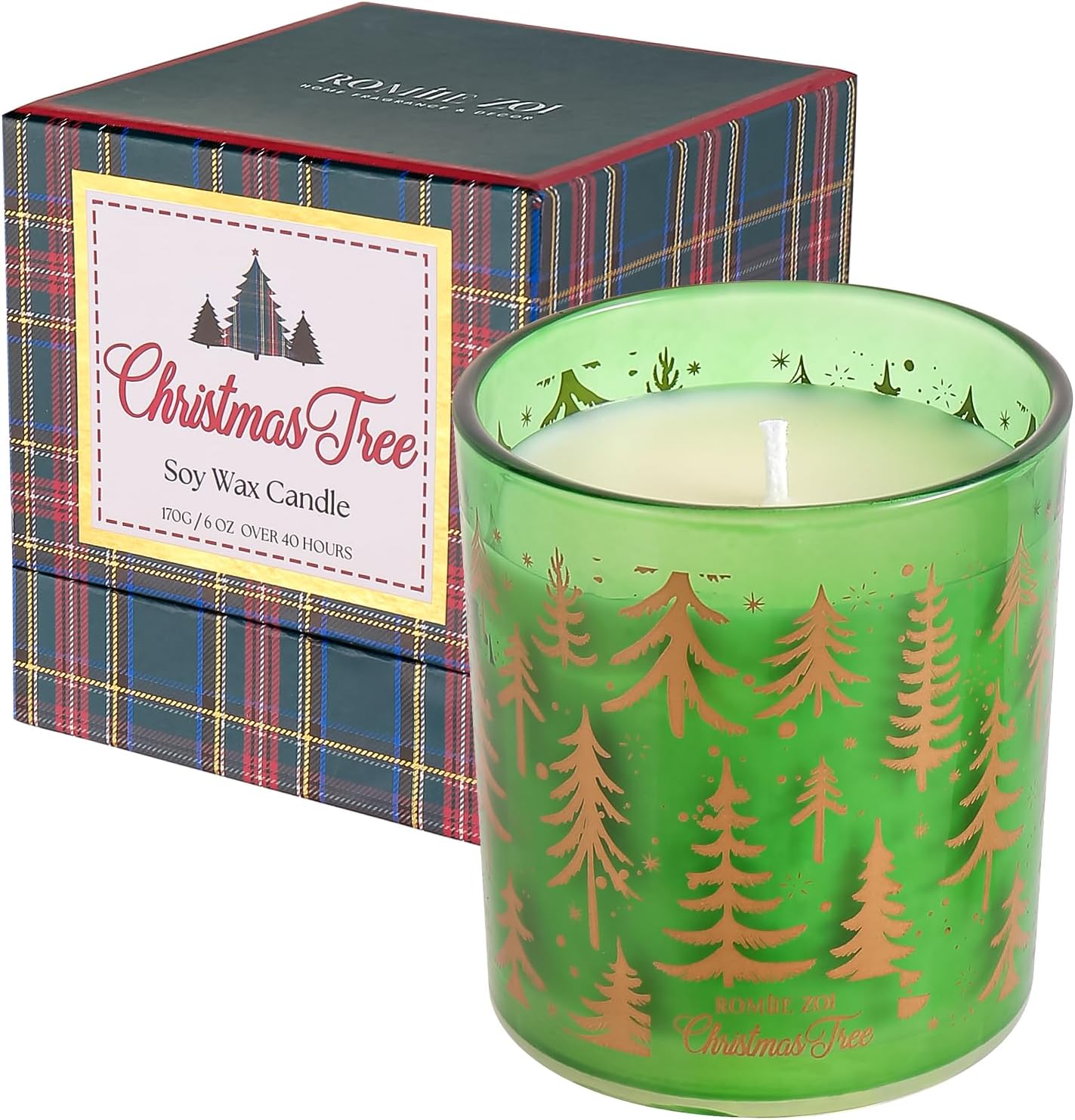 Amazon.com: ROMIIE ZOI Christmas Scented Candle - 6oz Soy Wax Candle ...