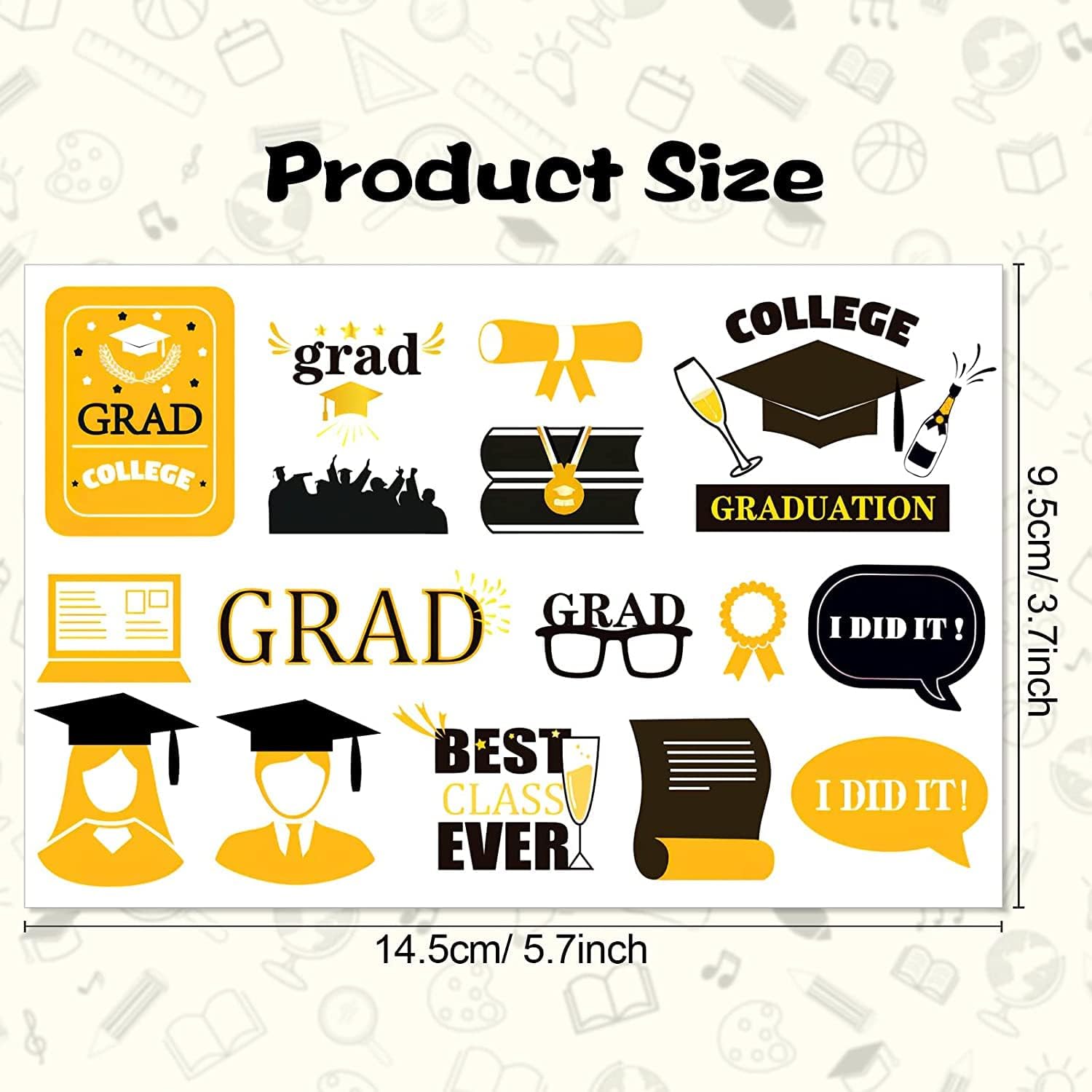 8 Sheets Graduation Season Tattoo Sticker Graduation Party Fake Tattoo ...