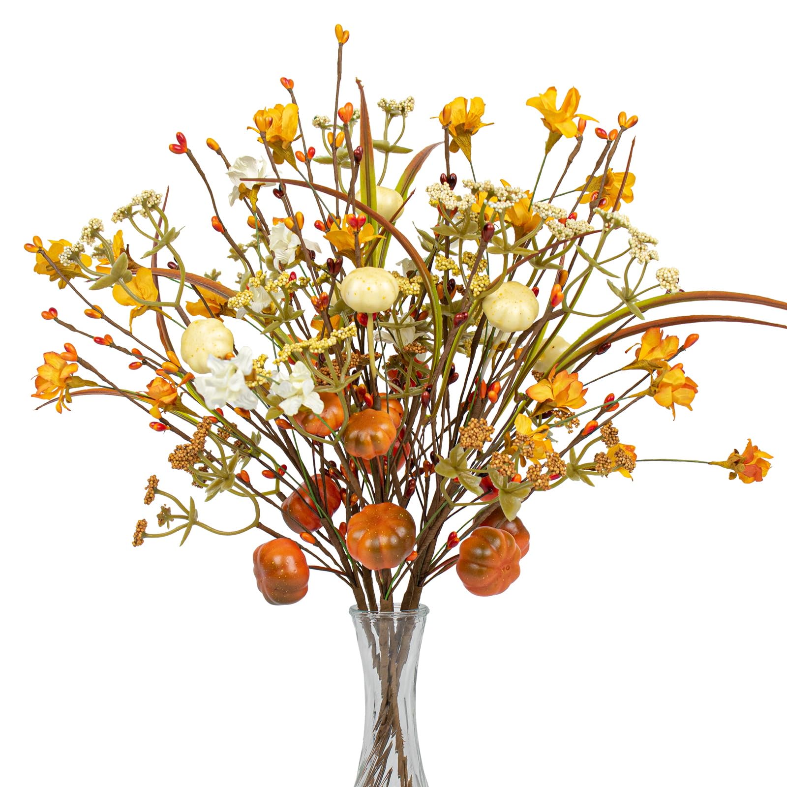 Amazon.com: JINGHONG 6 PCS 17 Inch Fall Floral Stems Artificial Autumn ...