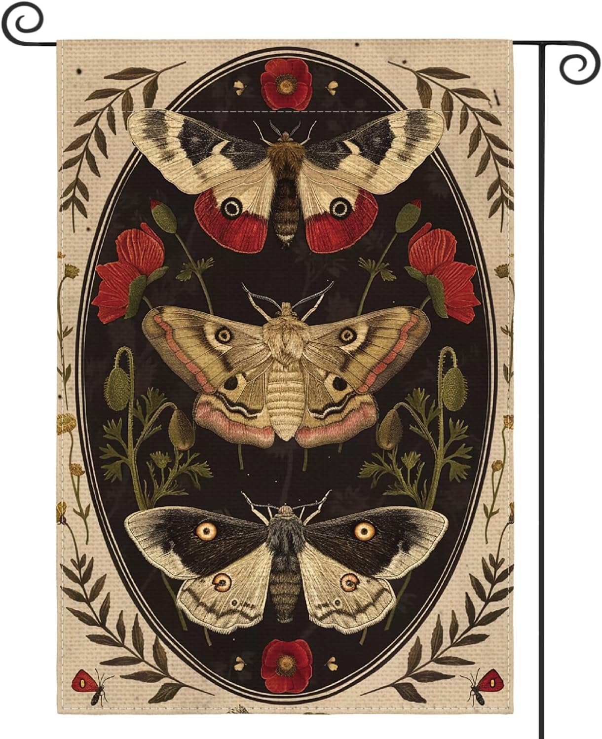 Amazon.com : AVOIN colorlife Moth Poppy Garden Flag 12x18 Inch Double ...