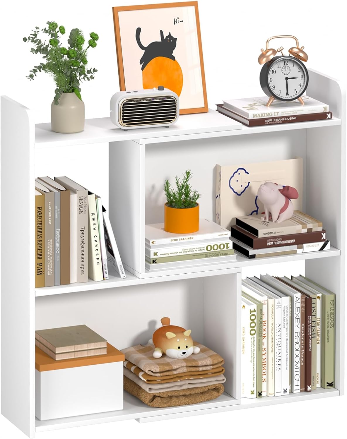 Amazon.com: gihusrzx 2/3 Tiers Desktop Bookshelf, Layered Desktop ...