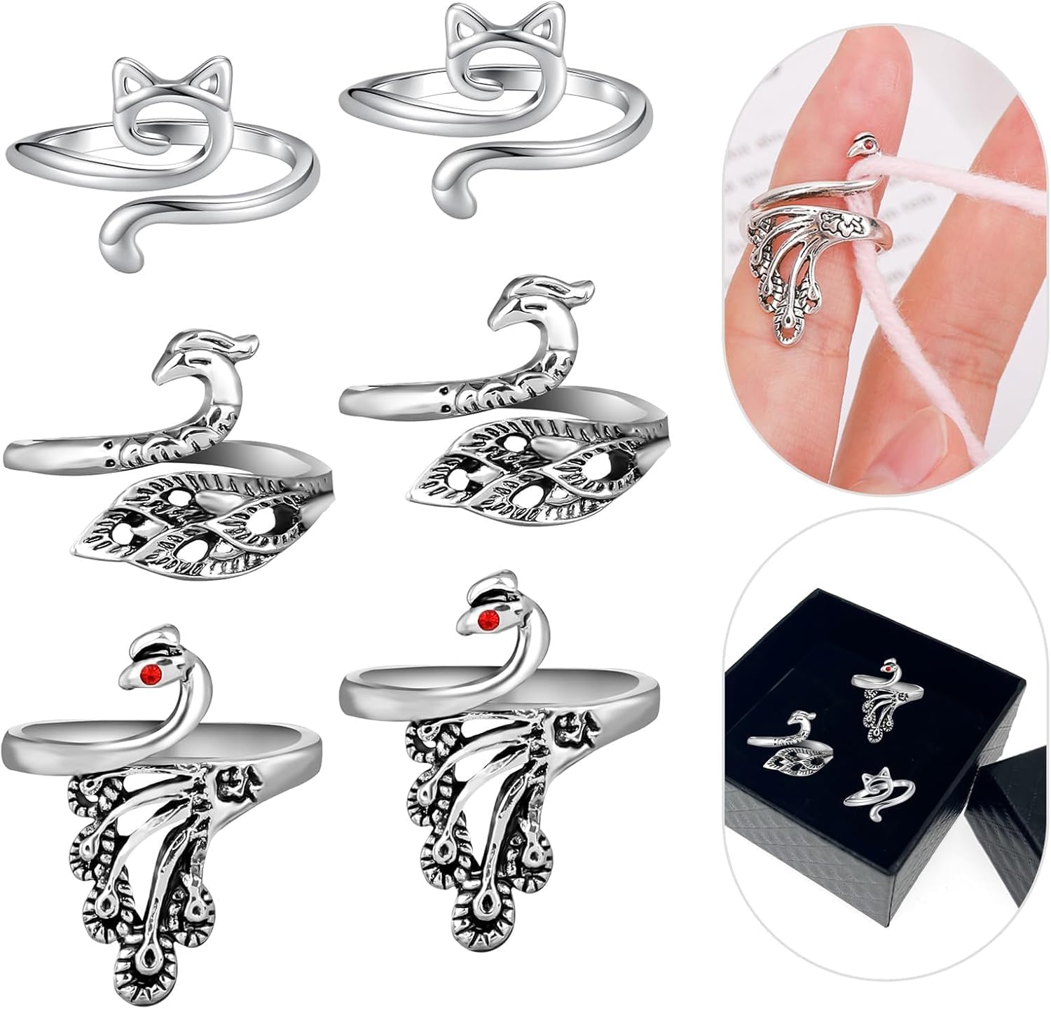 Amazon.com: ZABARE 6 Pcs Tension Rings for Crocheting - Adjustable ...