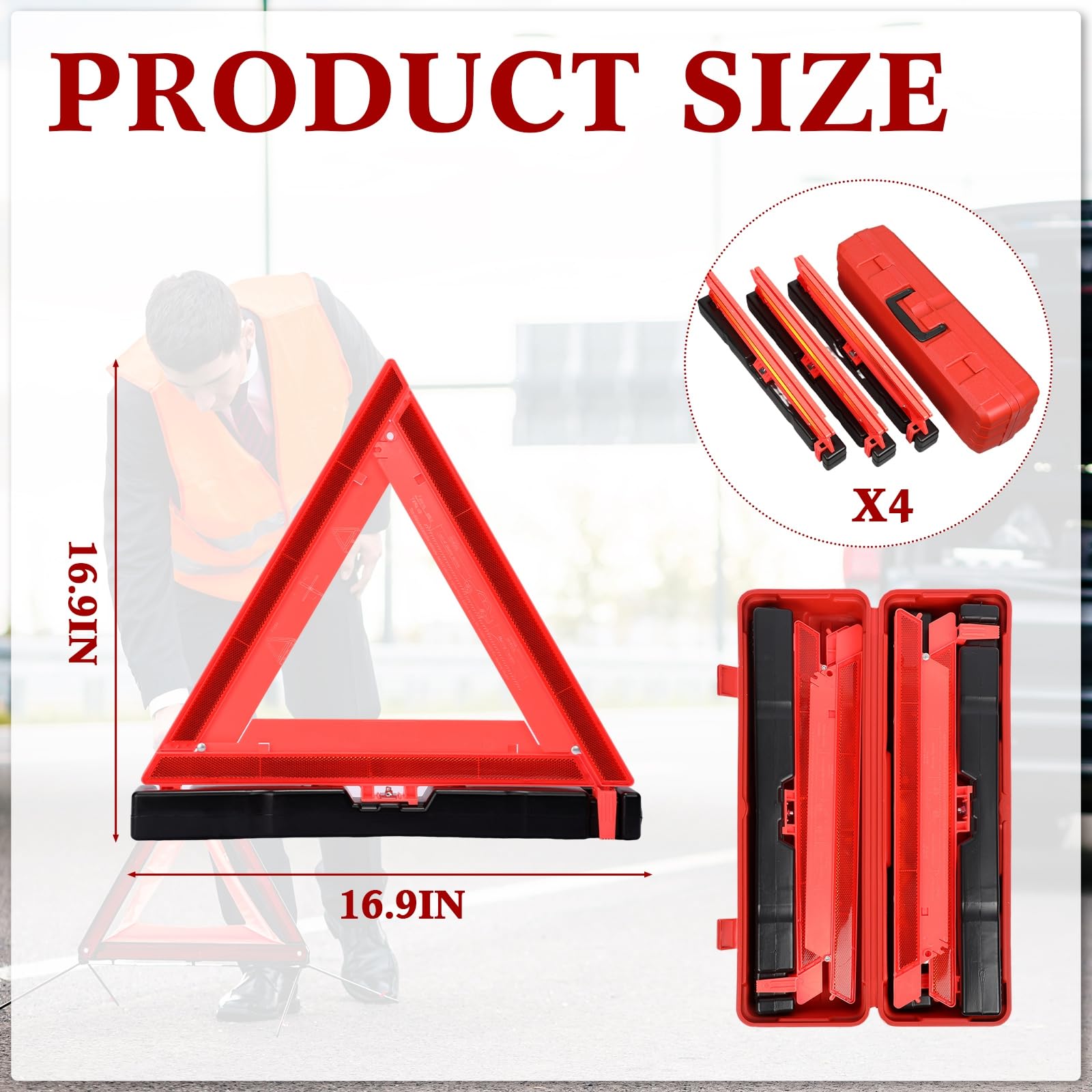 Snapklik.com : Kanayu Warning Triangle DOT Approved Foldable Emergency ...
