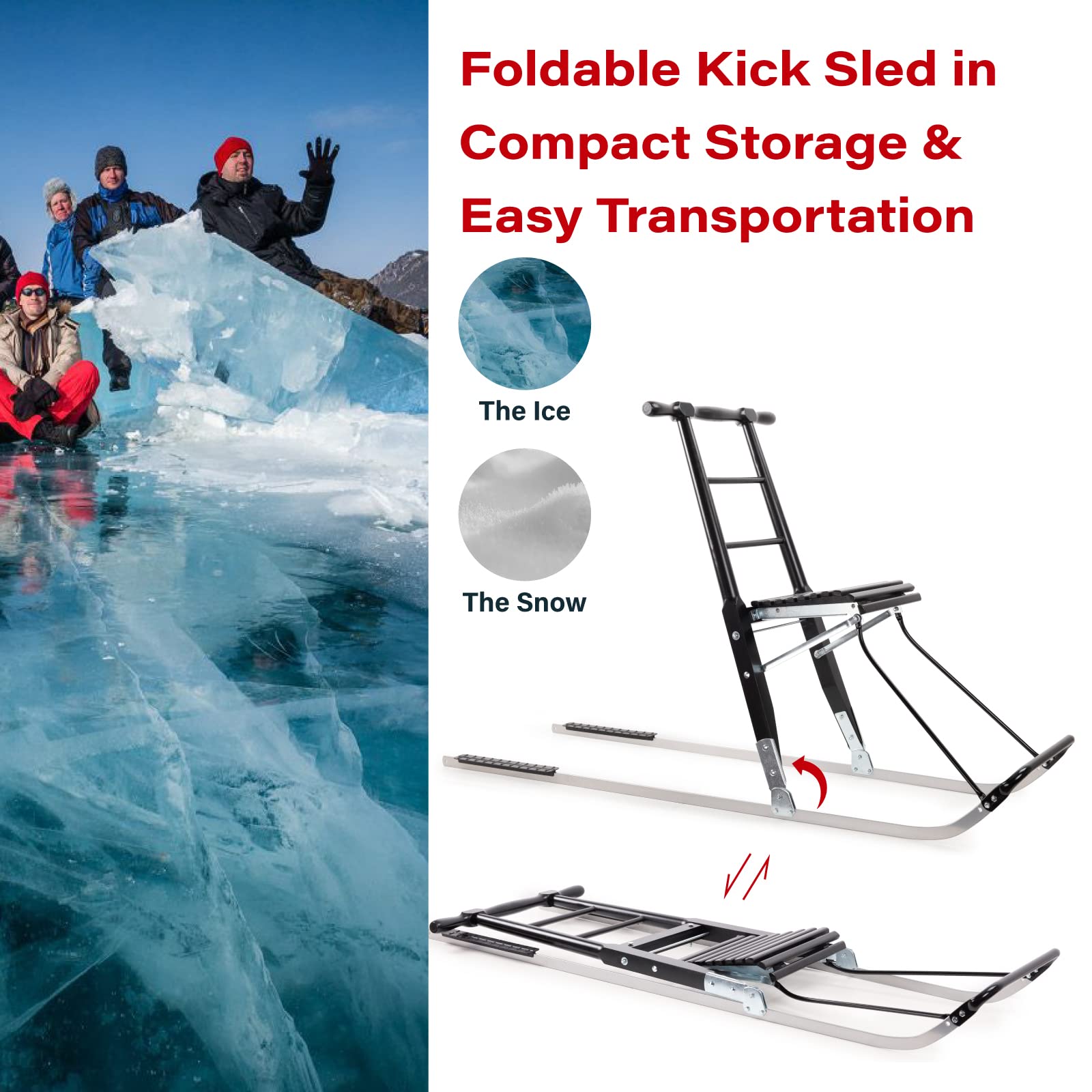Snapklik.com : Tree Nest Foldable Snow Sled Portable Ice Fishing ...