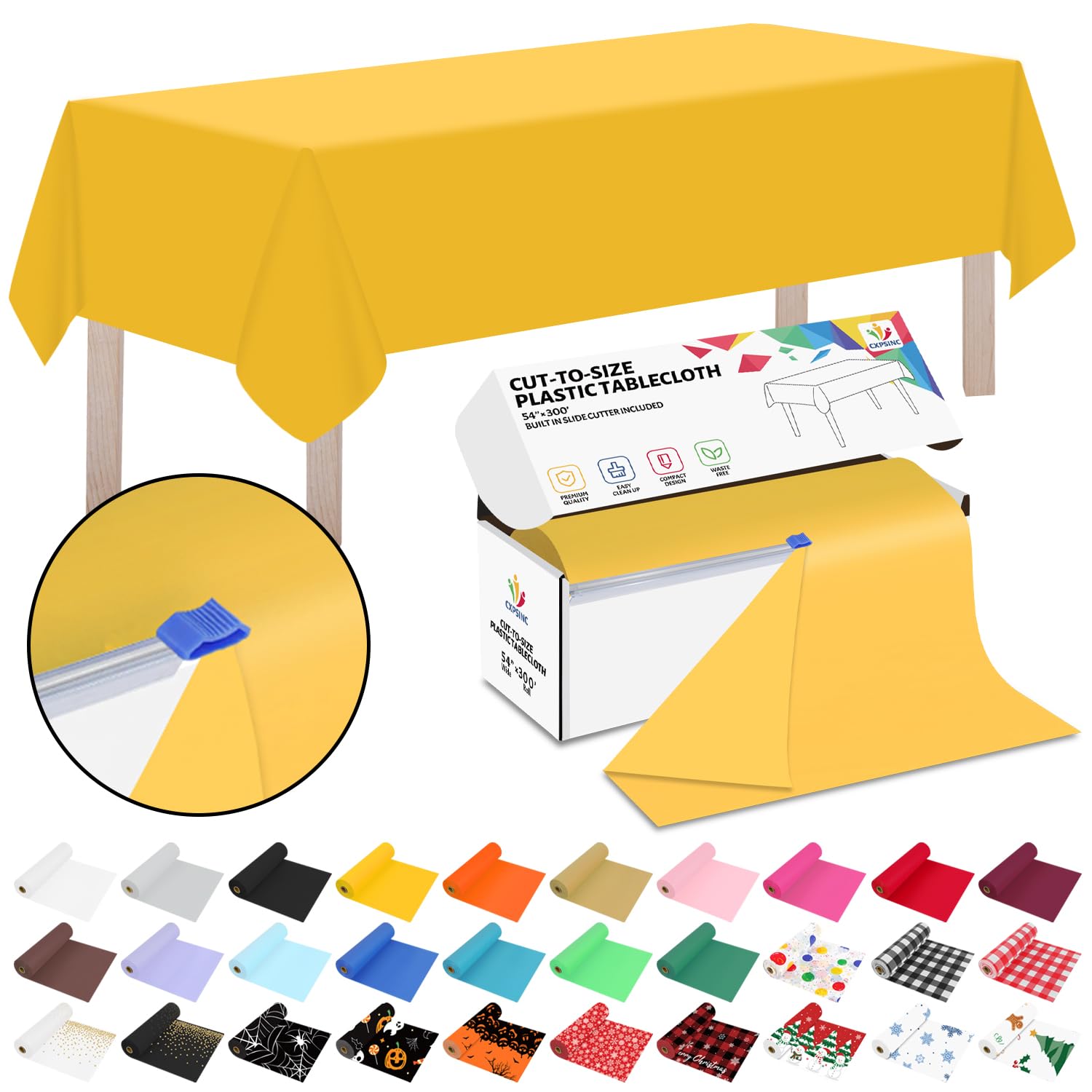Amazon.com: CXPSINC 54 Inch X 300 Feet Plastic Table Cover Roll ...