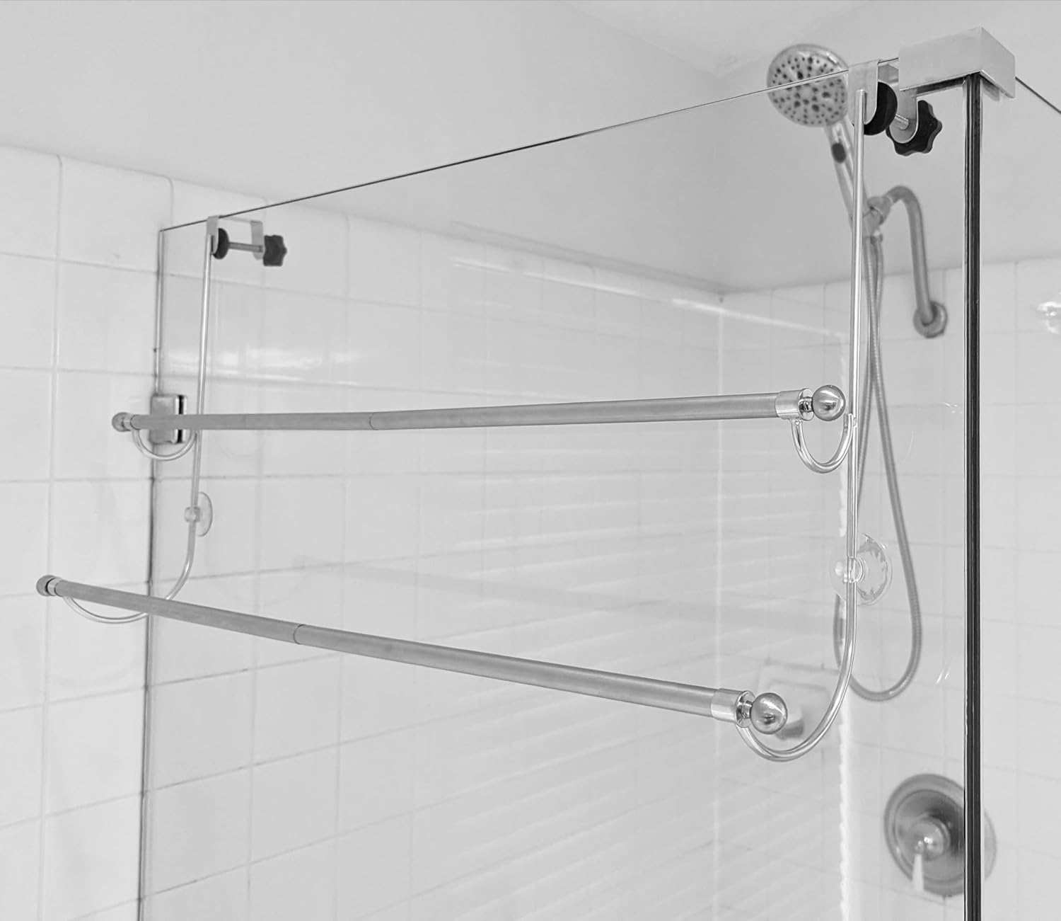 Amazon.com: Insieme 32 Inch Wide Towel Rack for Over Glass Shower Wall ...