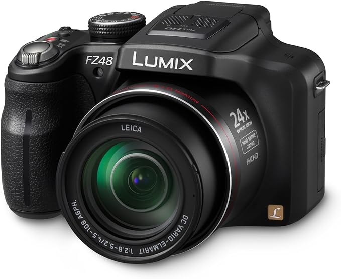 Panasonic Lumix DMC-FZ48EB-K Hybrid Super Zoom Digital Camera (12.1MP ...