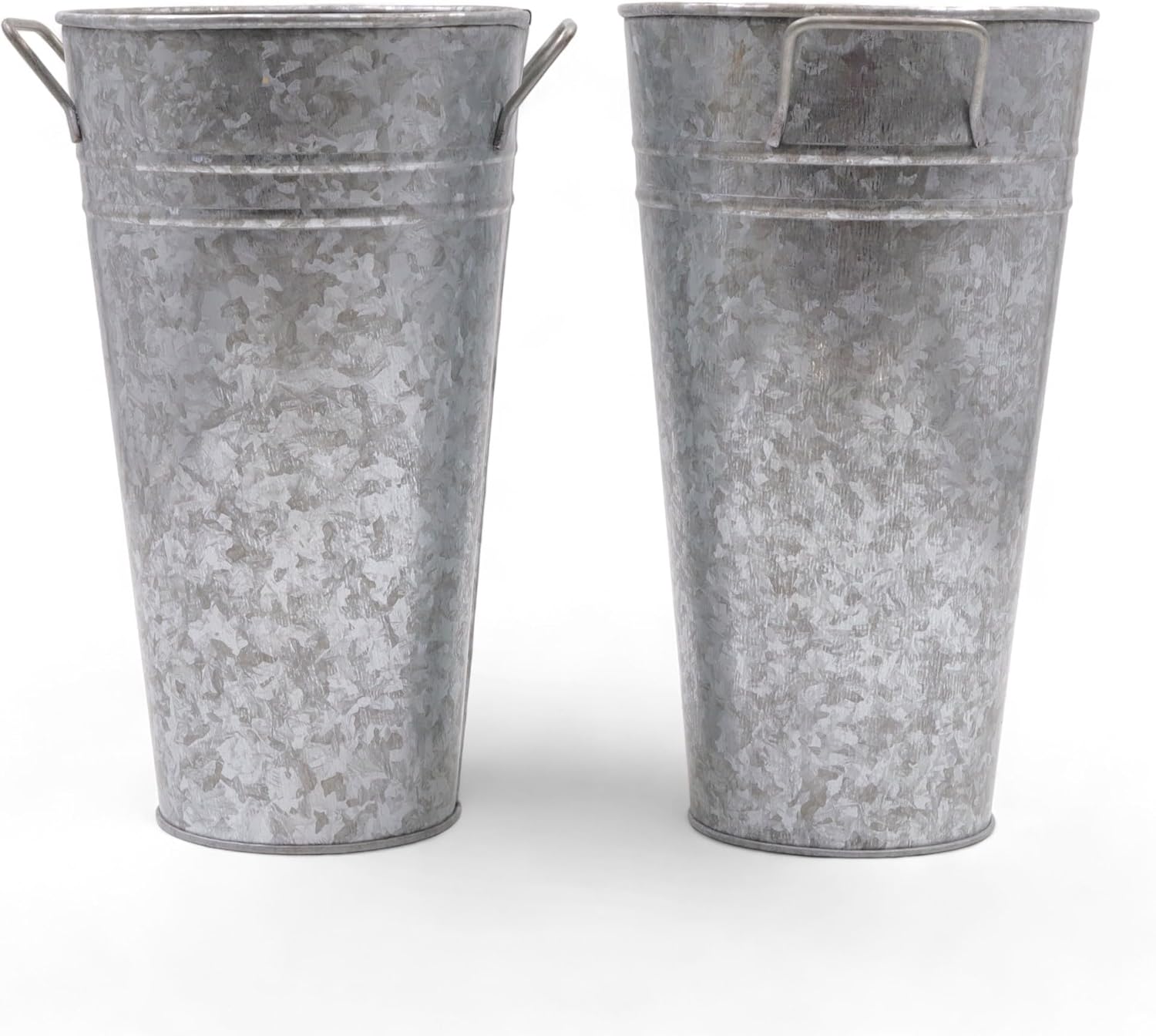 Amazon.com : Hosley Set of 2 Galvanized Bucket/Pot Vase with PVC Liner ...