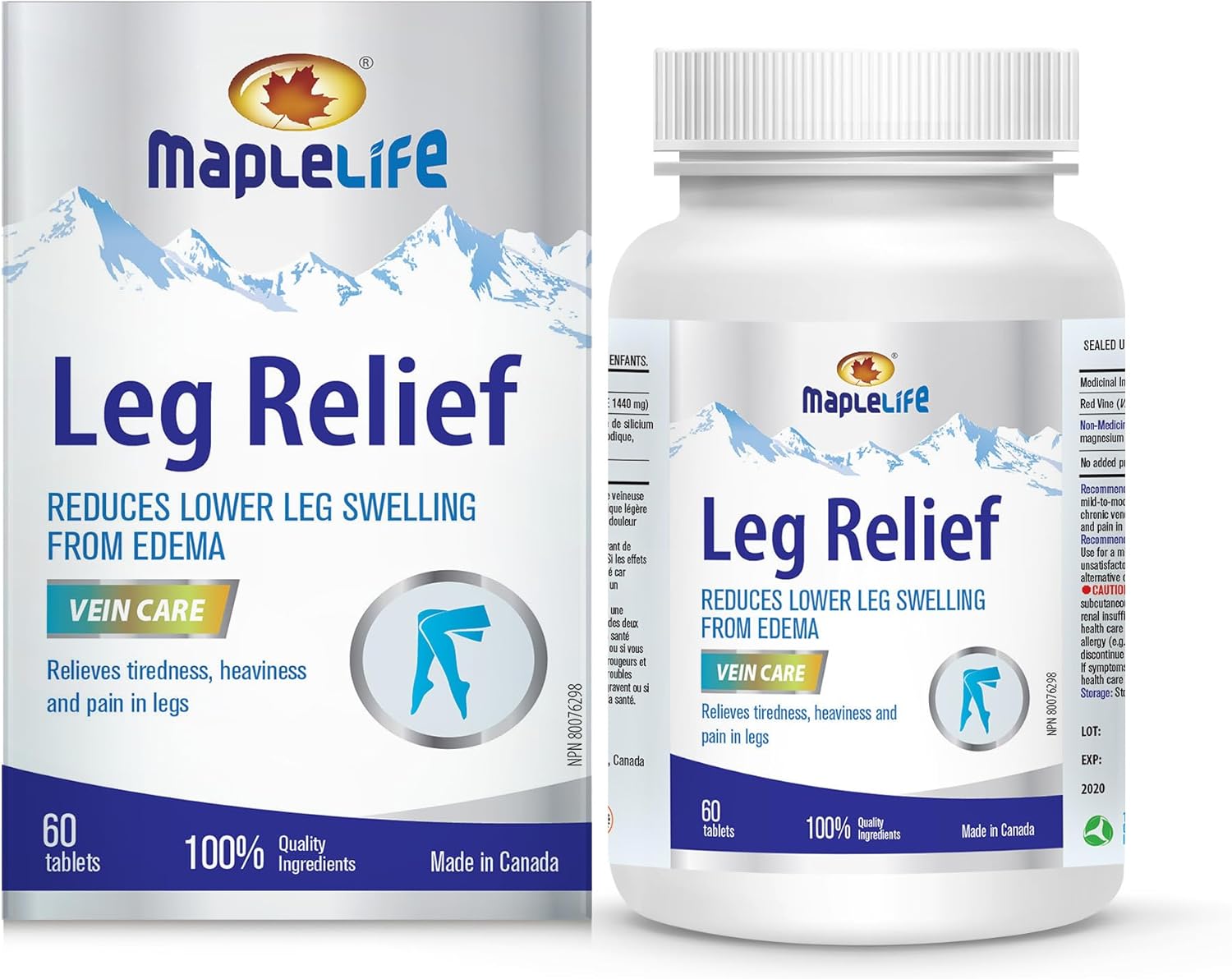 MapleLife Nutrition® – Leg Relief 360 mg– Vein Care - Reduces Swelling ...