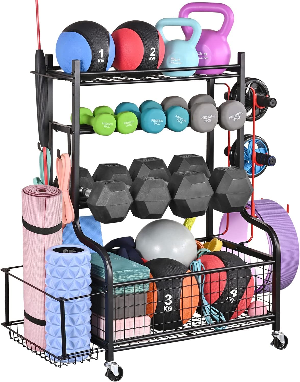 Mythinglogic Dumbbell Rack, Home Gym Storage Weight Rack for Dumbbells ...