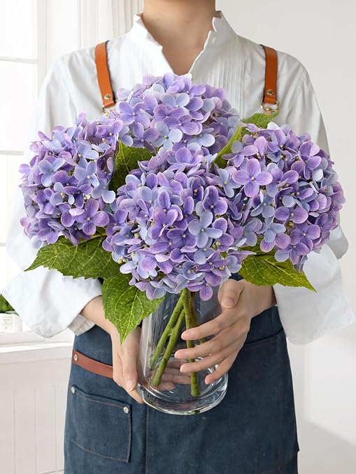Amazon.com: JINWOE Bright Purple Boho Artificial Hydrangeas Flowers ...