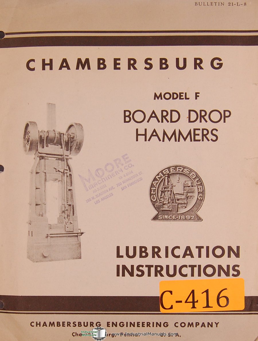 Amazon.com: Chamsburg Model F, Board Drop Hammers, Lubrication ...