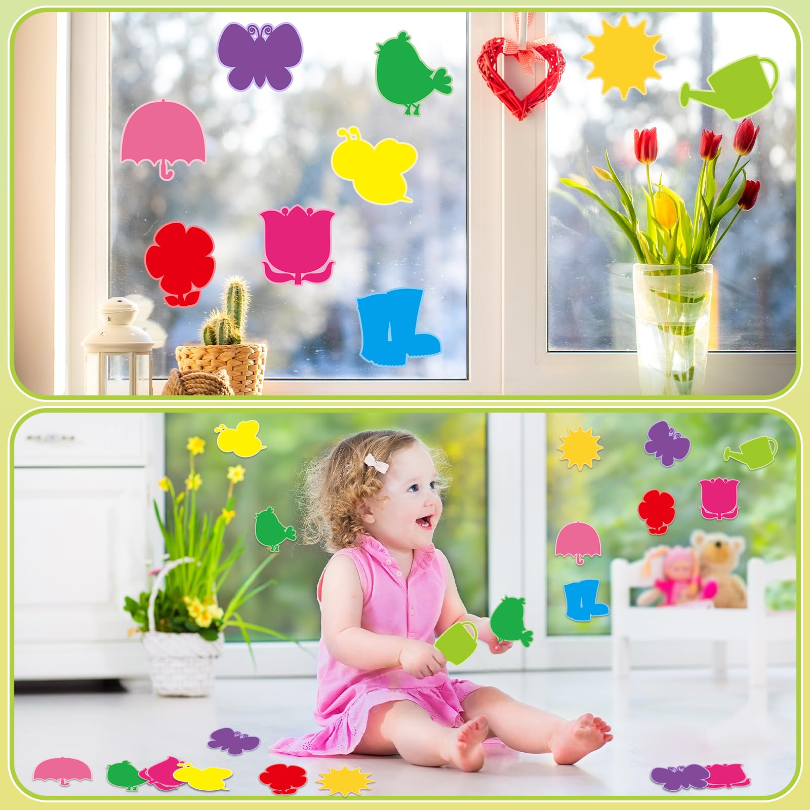 Snapklik.com : 108 Pcs Spring Paper Flower Cutouts Spring Bulletin ...