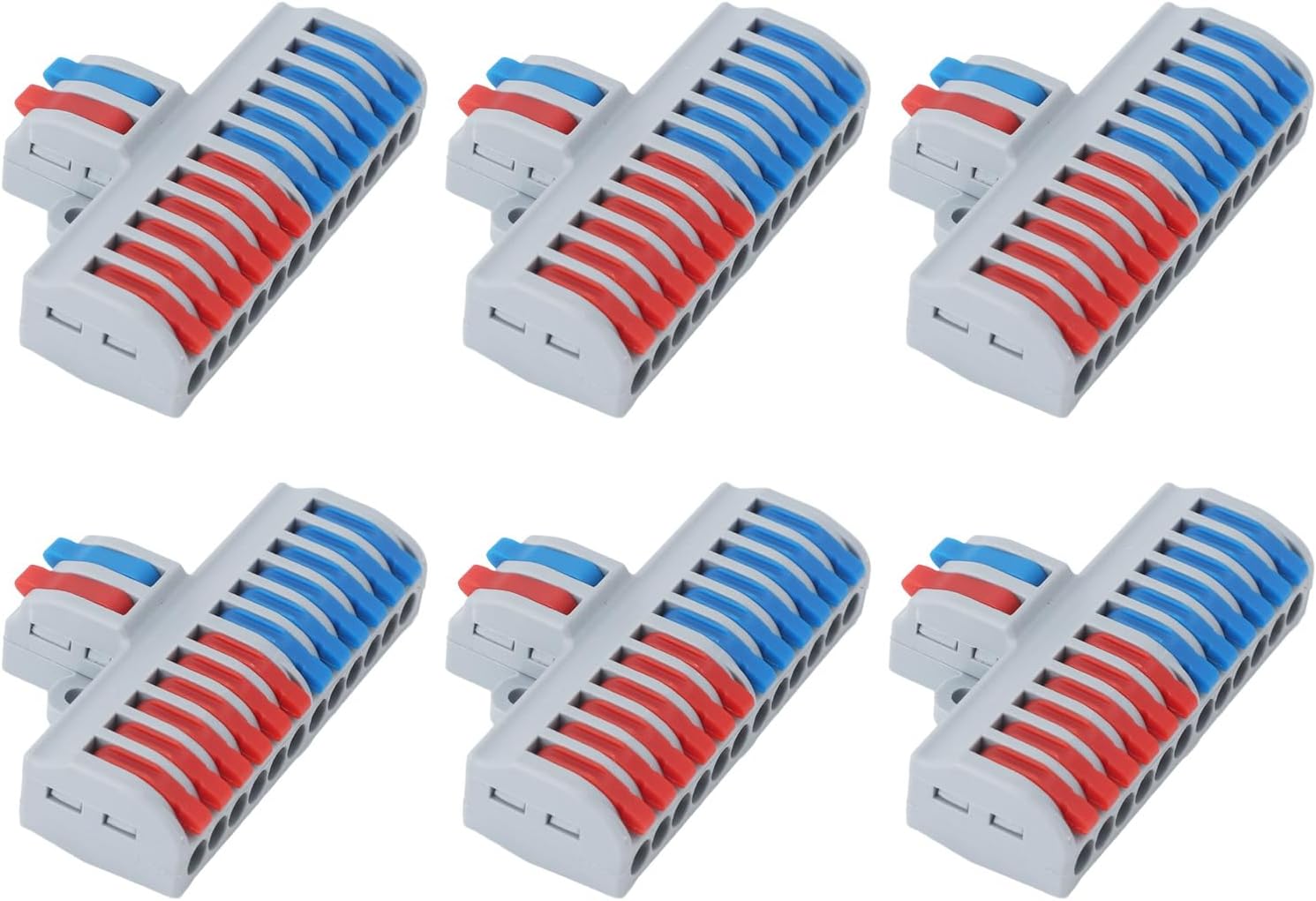 Amazon.com: Electrical Wire Connectors, 6pcs 2 in 12 Out Din Rail ...