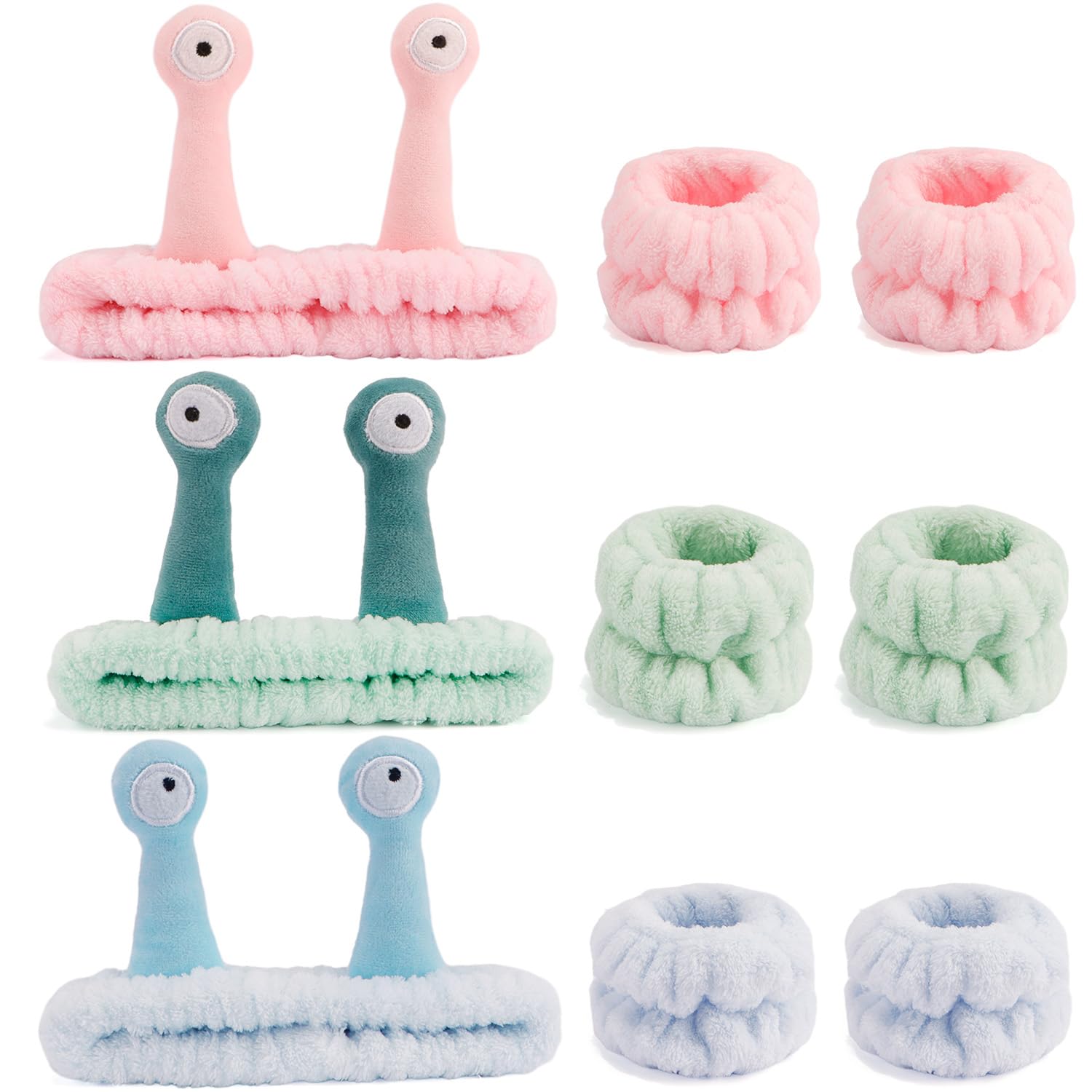 Amazon.com : Chanaco Snail Spa Headband Set of 4, Wrist Bands for ...