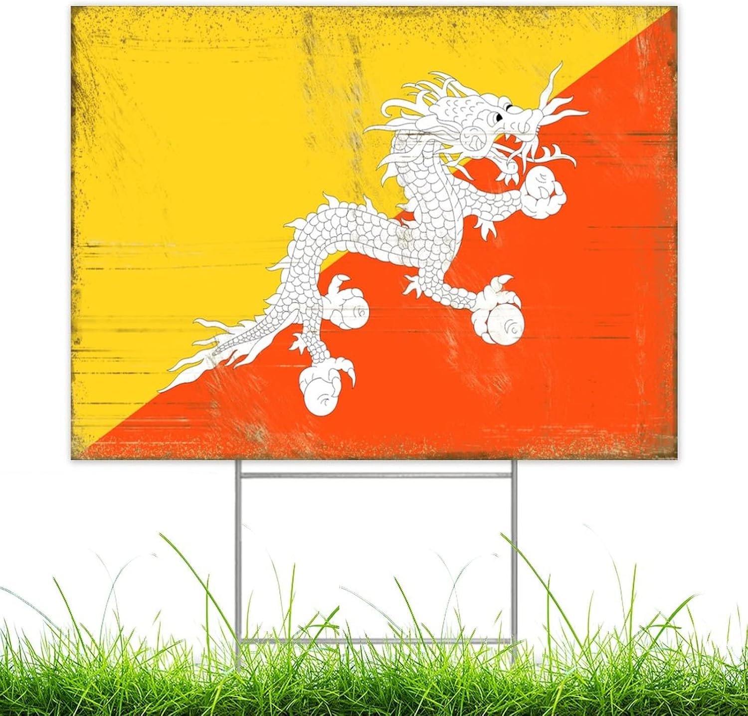 Amazon.com : Bhutan Flag Plastic Garden Lawn Sign Bhutan Country ...