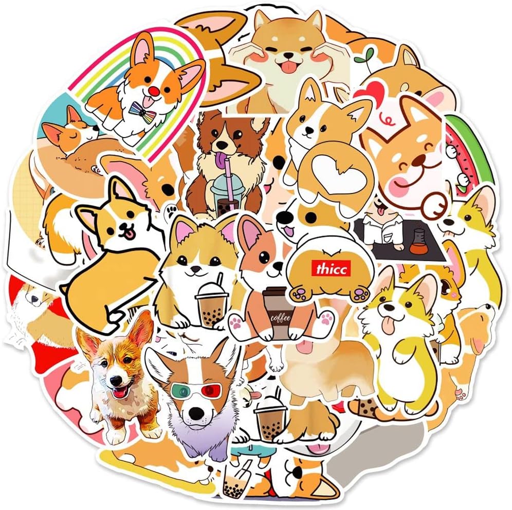Amazon.com: 50PCS Cute Corgi Dogs Stickers for Kids Teens Girls,Laptop ...