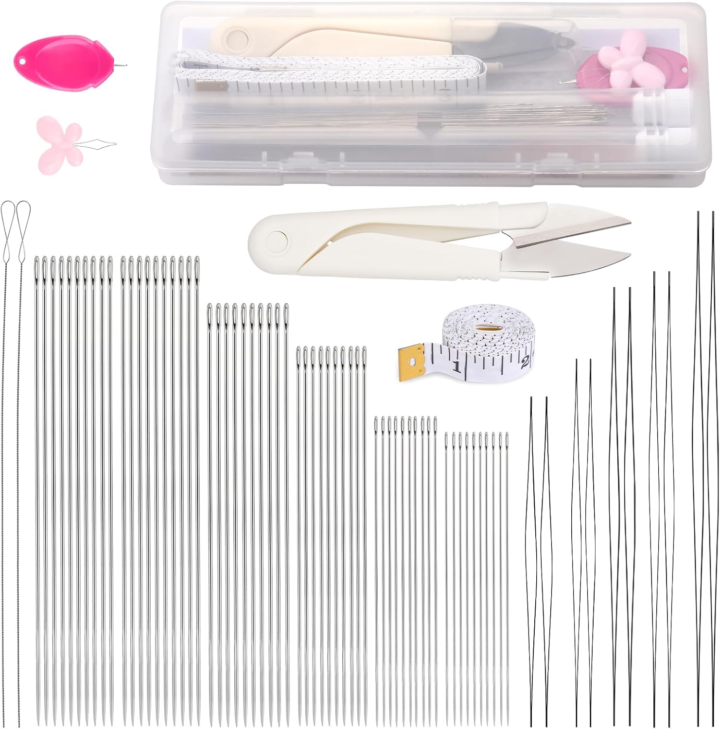 Amazon.com: GarfxG 80 PCS Bead Needle Set, 60 PCS Straight Seed Beading ...