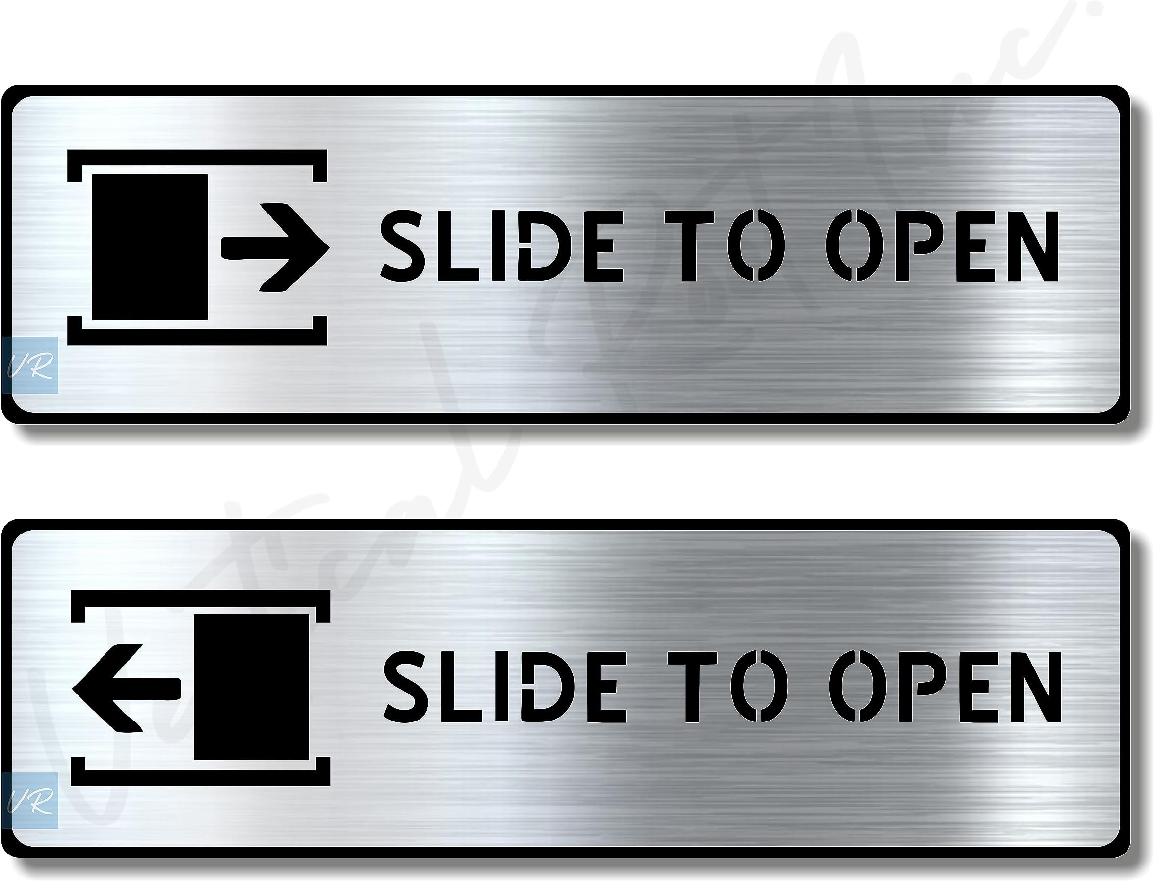 fingerz Slide to Open Sign Sticker Office Glass Door Signage Left Right ...