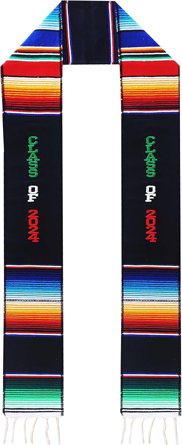 Amazon.com: Genuine Serape 100% Authentic Mexican Graduation Sash Class ...