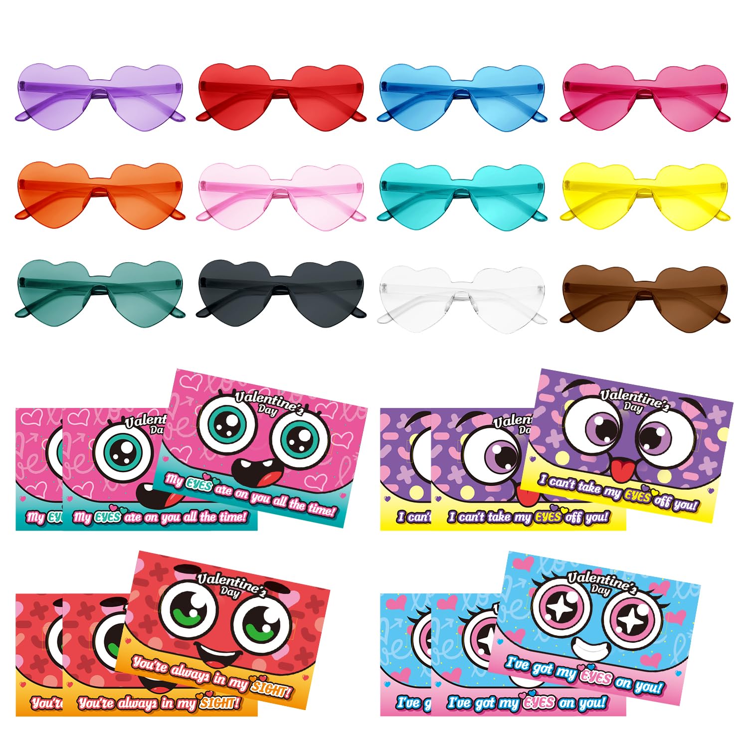 Amazon.com: PARSUP 12 Pcs Valentine's Day Greeting Cards with Heart ...